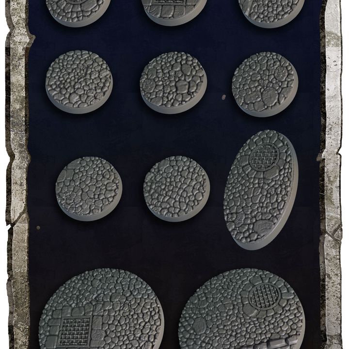 3D Printable Cobblestone Themed Bases by Crosslances